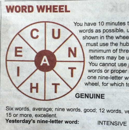 The Word Wheel In Today s Irish Independent Contains Some Very Rude Letters The Word Wheel In Today s Irish Independent Contains Some Very Rude Letters